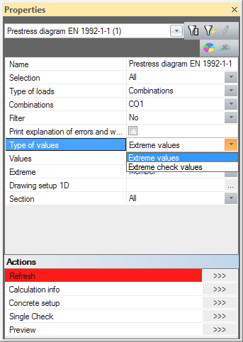 Extreme value versus Extreme check value for prestressed checks