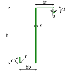 Formcode 120: Cold-Formed ZED-Section Inclined Lip