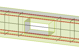 Reinforcement in 1D members with opening