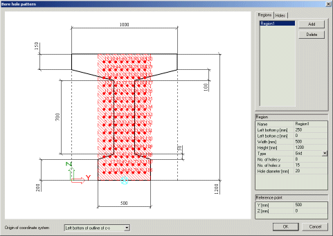 Defining a new bore hole pattern