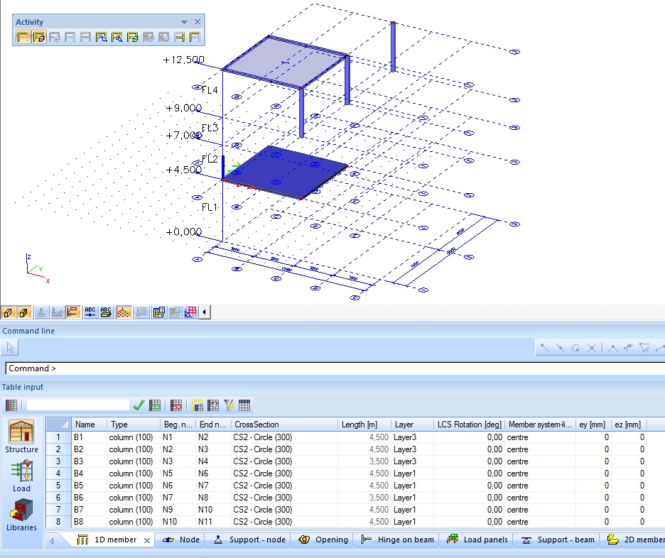 Tools In Table Input Filtering By Activity Selection And Active Load Case 