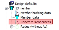 Check of slenderness