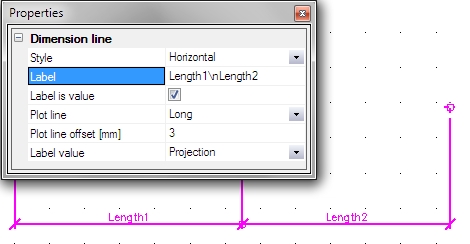 Changing the parameters of dimension line