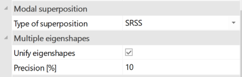 Seismic load case settings