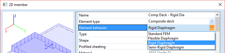 2D Member Element Types & Behaviours