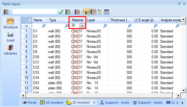 Tools in Table input - filtering row