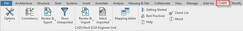 Revit link buttons in the ribbon, Export and Import, Mapping dialogues ...