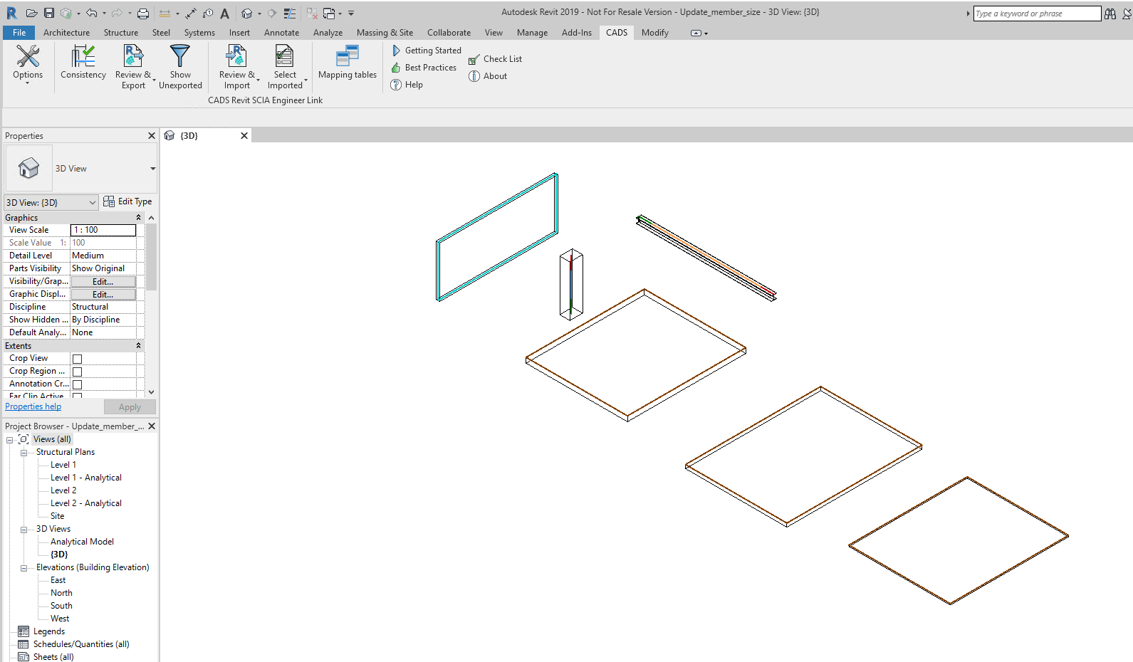 Exporting the structure from Revit to SCIA Engineer