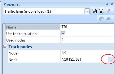 Sample input of a load pattern on a track