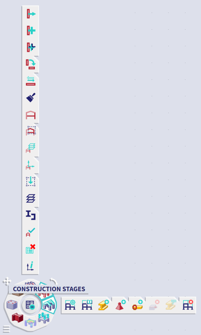 Construction stages - Menu items