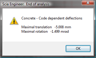 10 Check deflection – code dependent calculation (CDD)