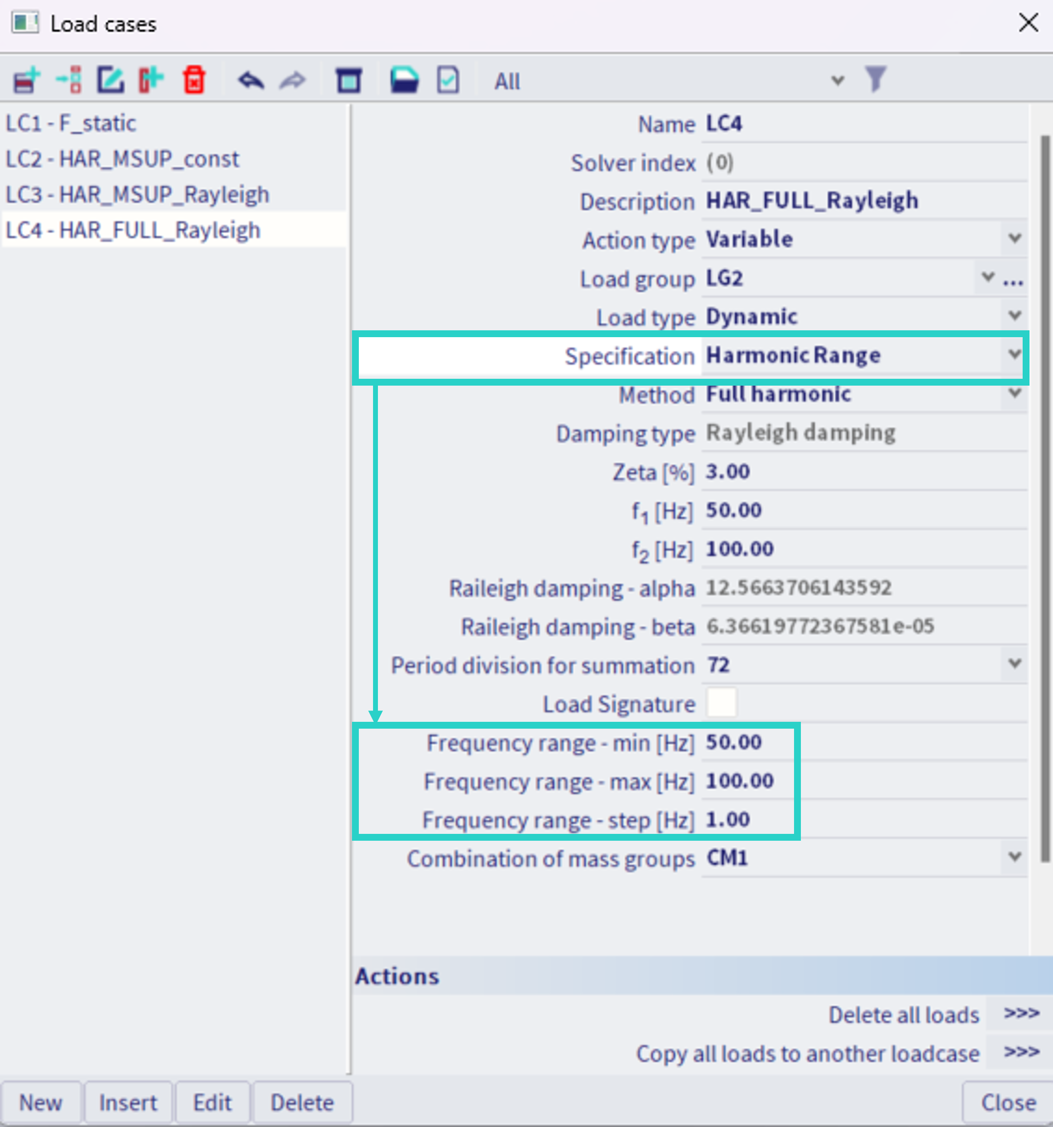 Dynamic load cases