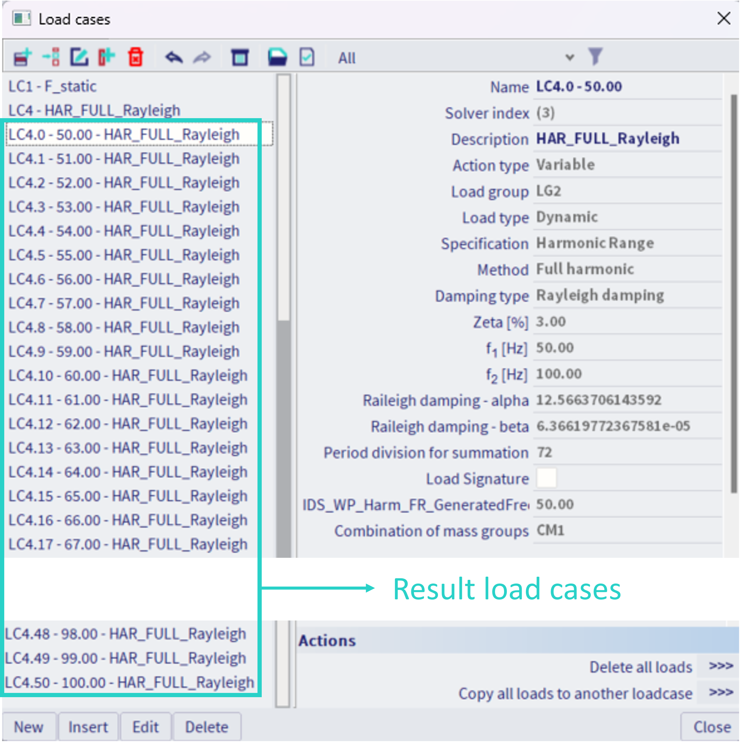 Dynamic load cases
