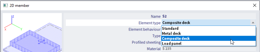 2D Member Element Types & Behaviours