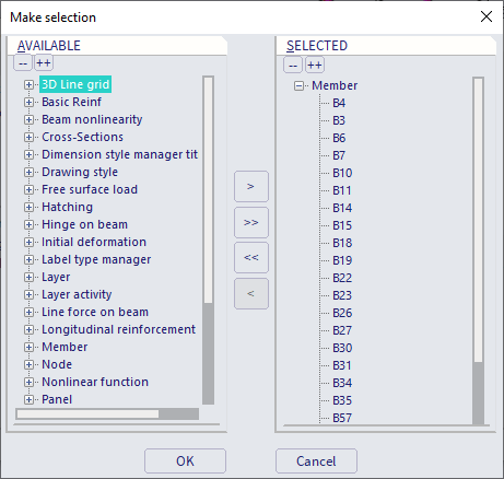 Saving and reading a selection