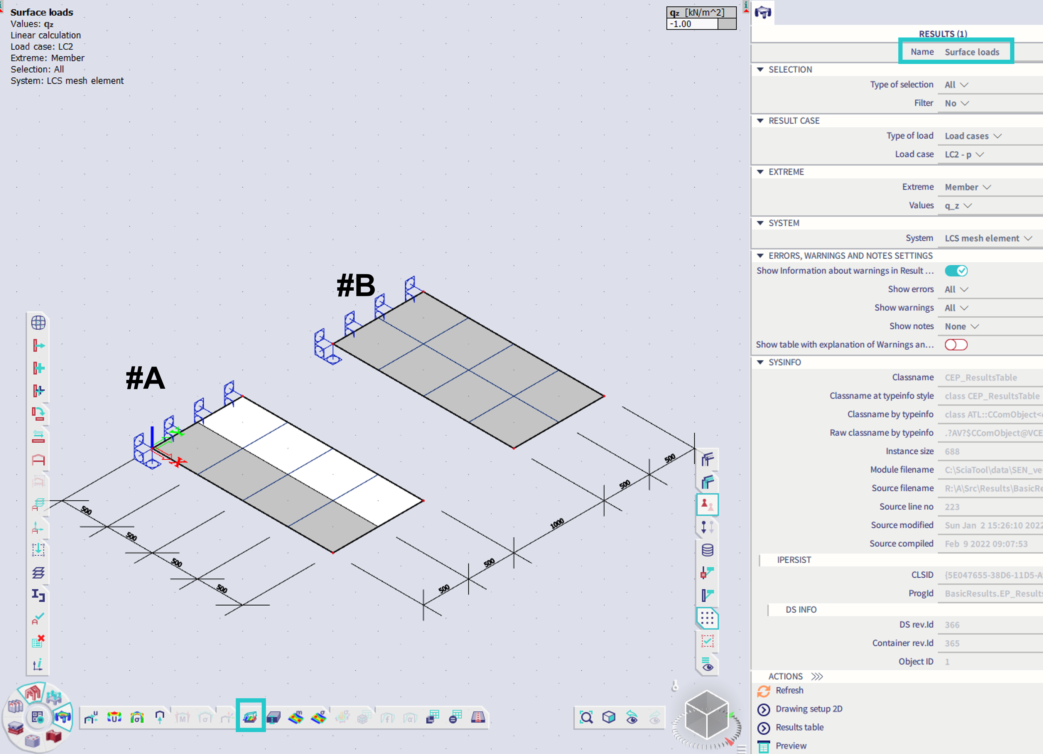 Surface Loads (2D results)